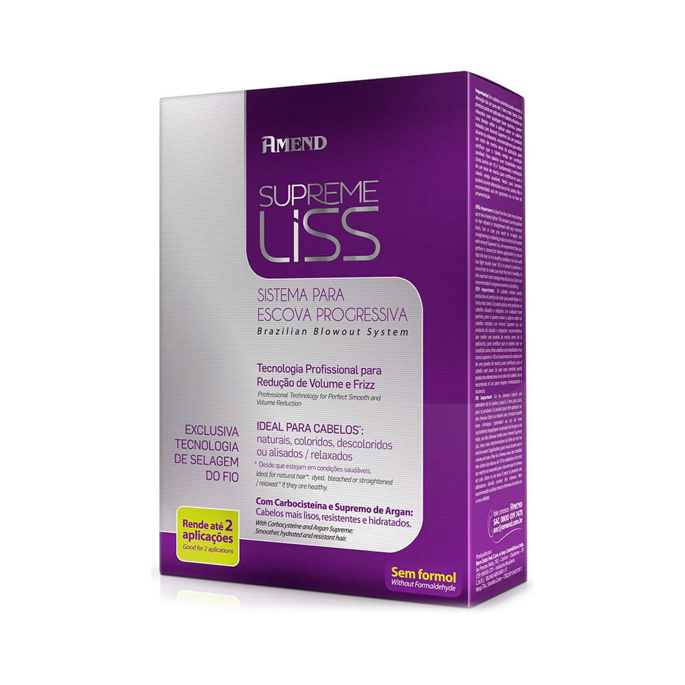Kit Amend Escova Progressiva Supreme Liss | Leo Cosméticos - leocosmeticos