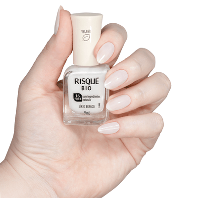 Esmalte Risqué Bio Branco Cremoso Lírio Branco 9ml - leocosmeticos