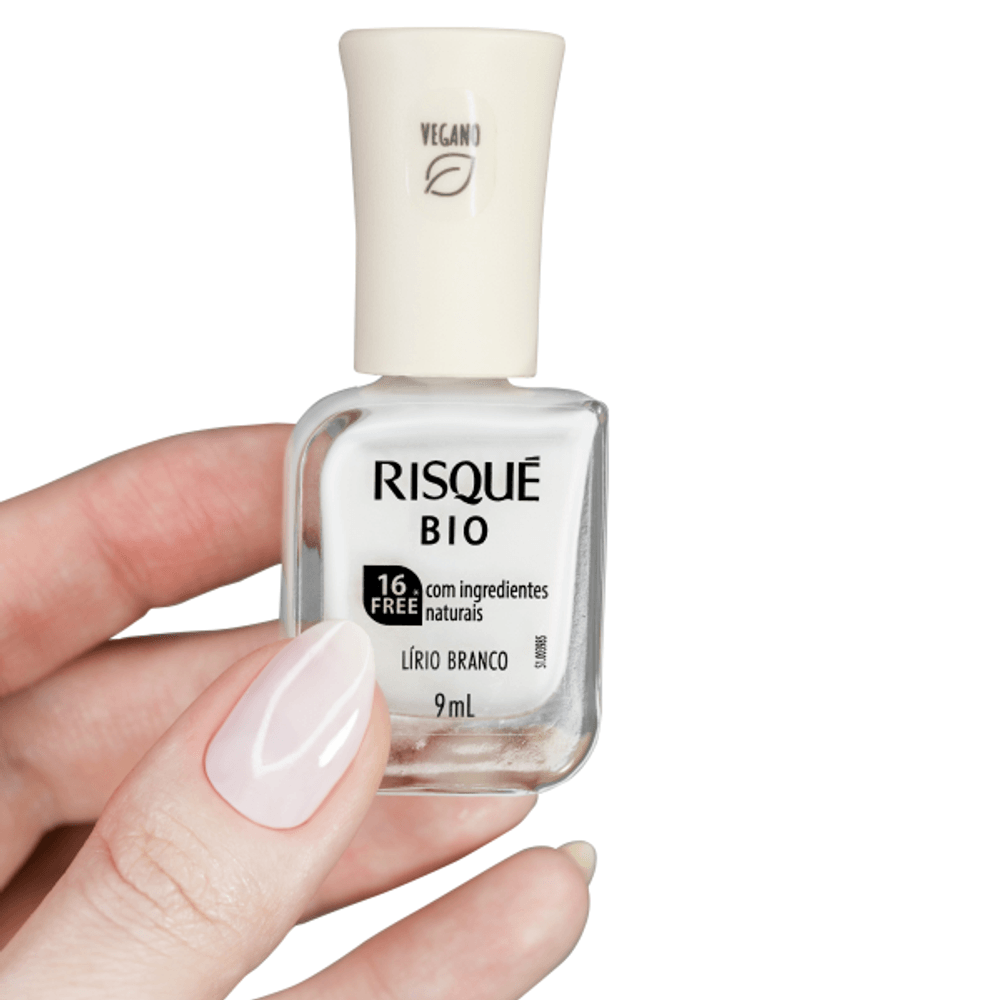 Esmalte Risqué Bio Branco Cremoso Lírio Branco 9ml - leocosmeticos